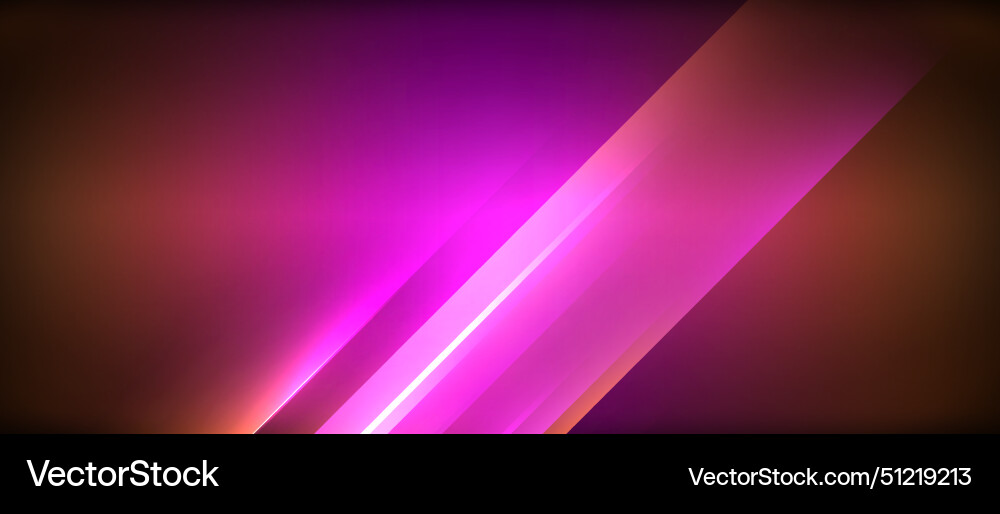 A violet light beam illuminates dark background Vector Image