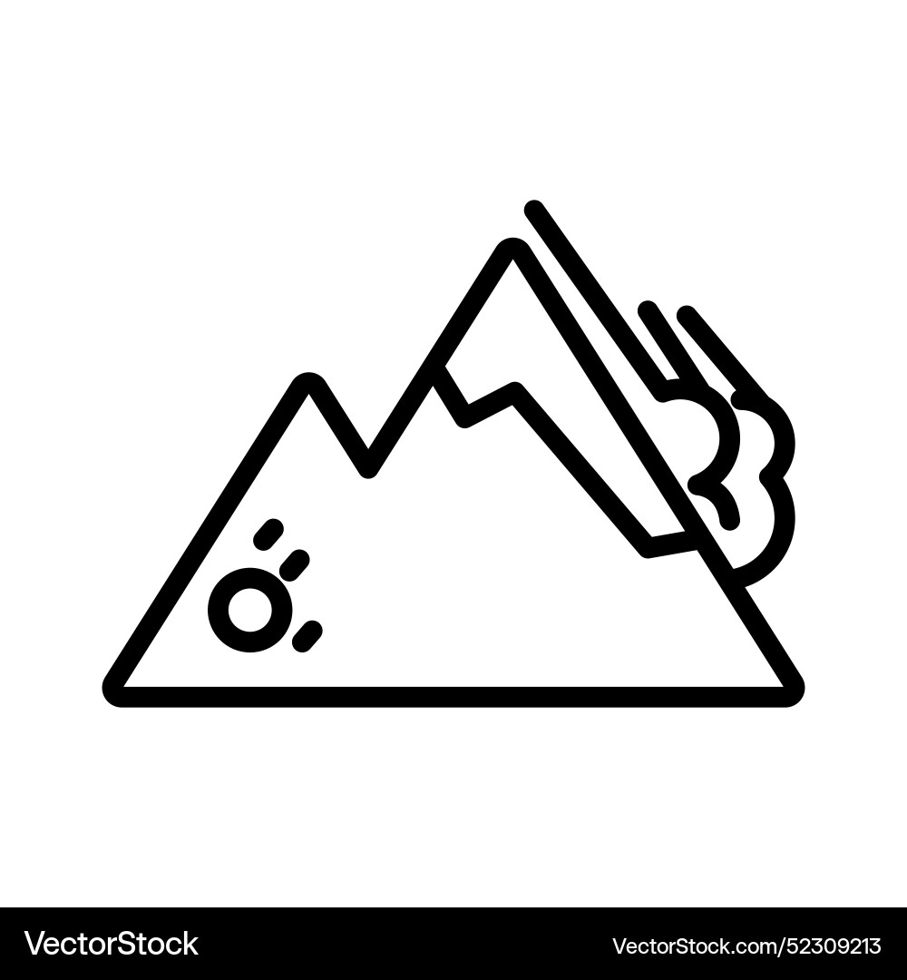 Avalanche icon linear logo mark in black and white