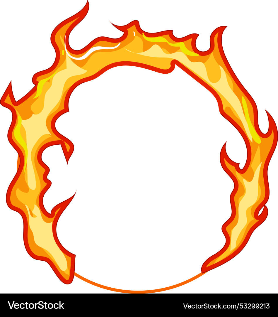 Blaze circle fire cartoon Royalty Free Vector Image
