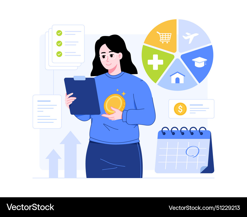 Budget planning and management Royalty Free Vector Image