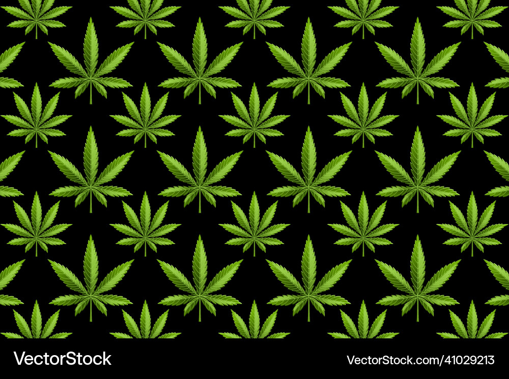 Cannabis Leaf Pattern - Dark Background Royalty Free Vector