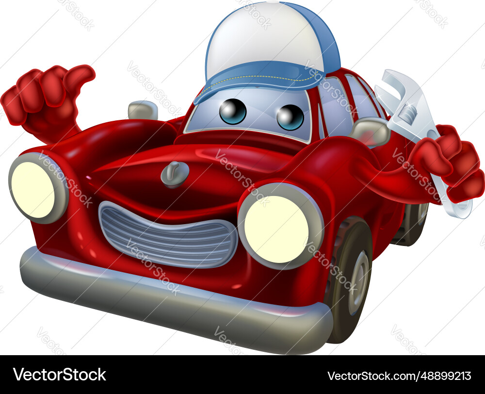 Car mechanic cartoon character Royalty Free Vector Image