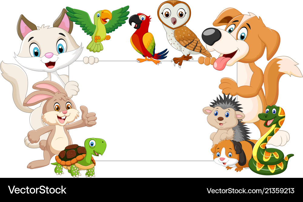Cartoon Animals Holding Signs Royalty Free Vector Image