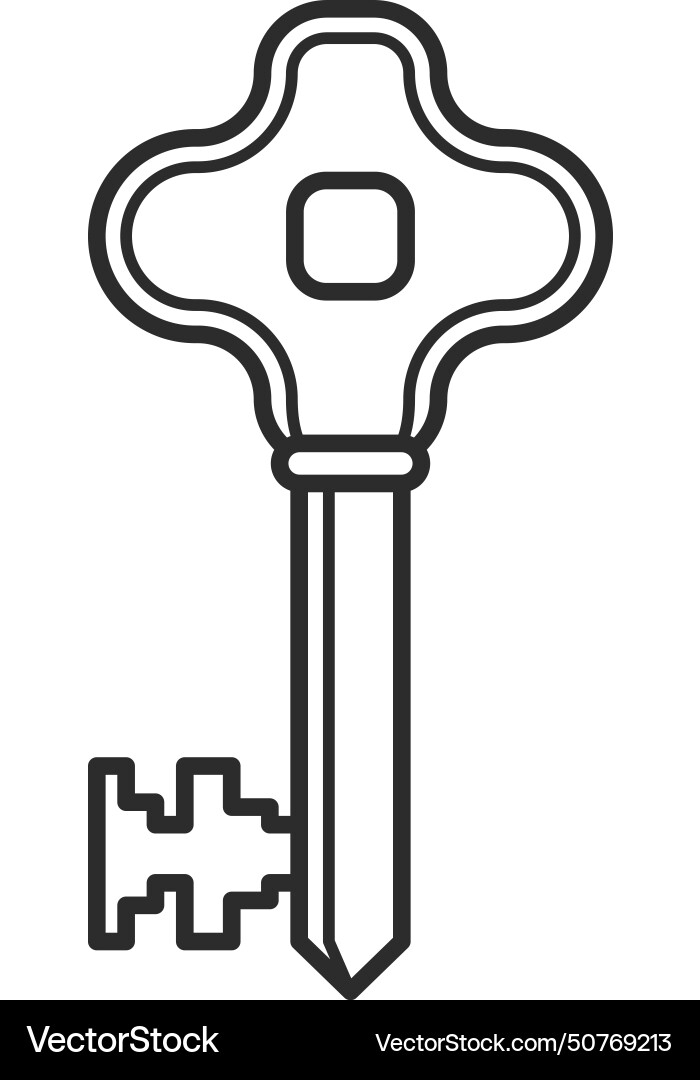 Door key line icon owner access symbol Royalty Free Vector