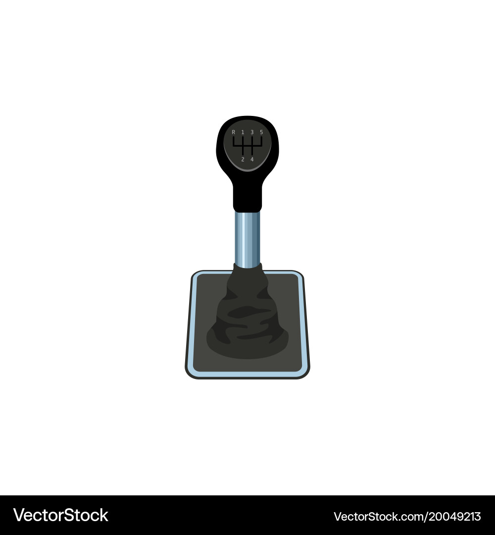 Flat car gear box transmission shifter Royalty Free Vector