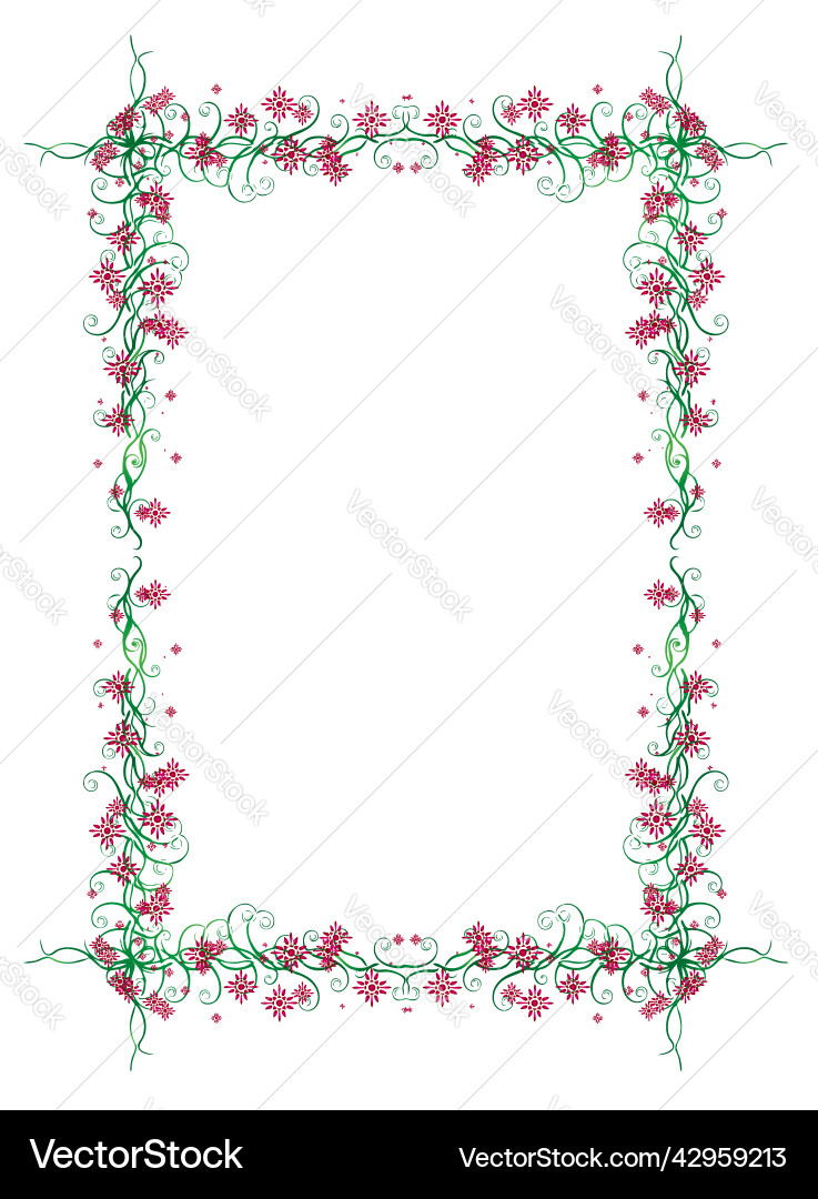 Floral Rose Frame Royalty Free Vector Image - VectorStock