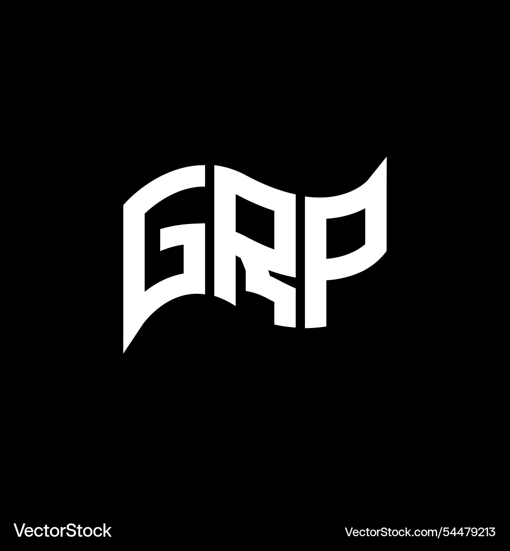 Grp Logo Design einfach und modern Lizenzfreies Vektorbild