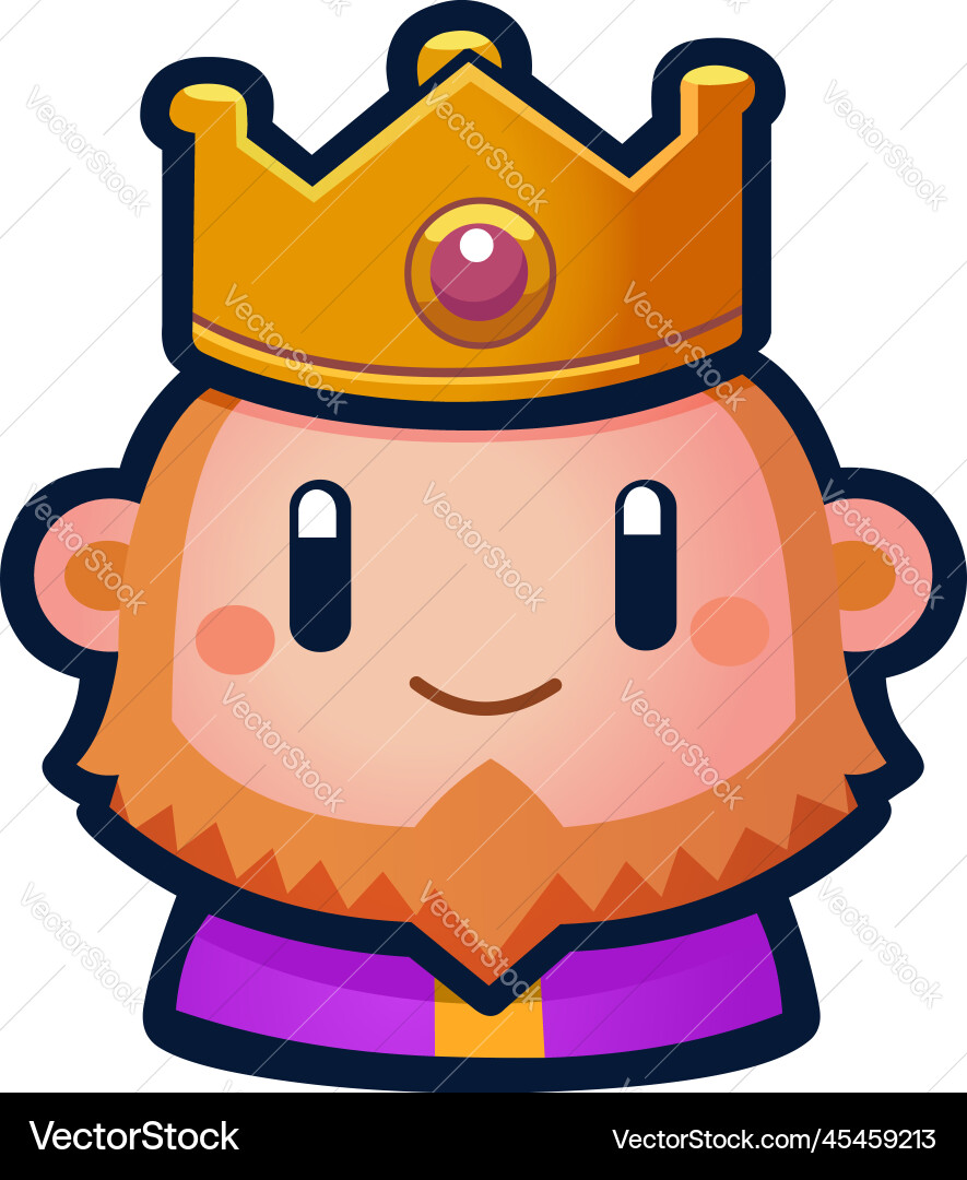 King cute icon Royalty Free Vector Image - VectorStock