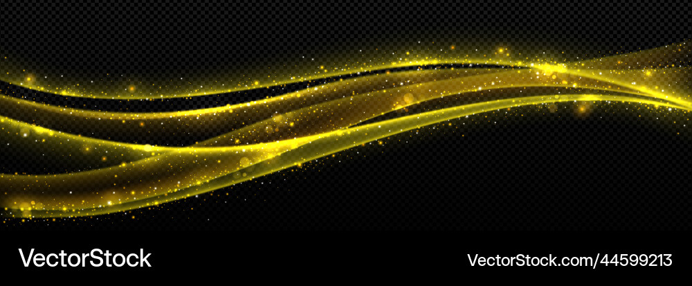 Light effect gold wave background magic swirl Vector Image