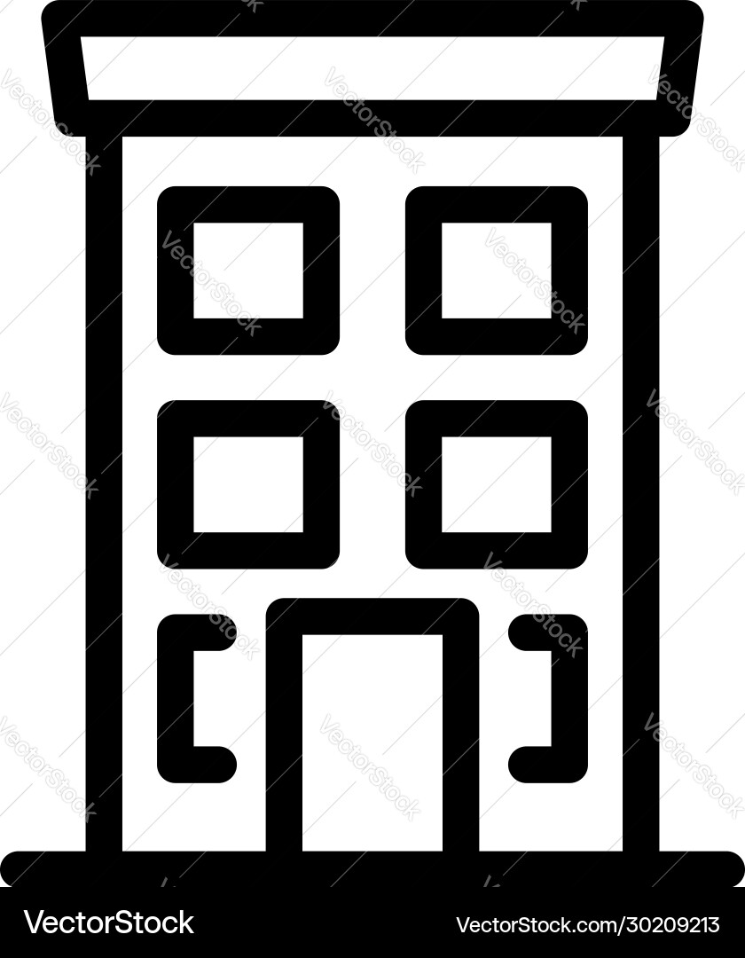 Office building icon outline style Royalty Free Vector Image