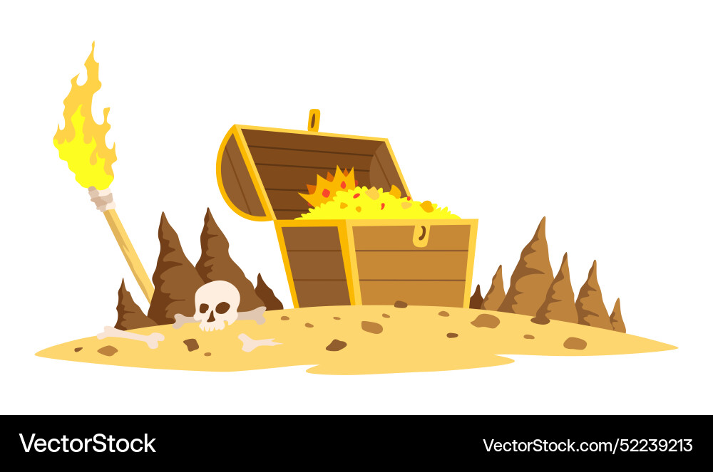 Pirate board game element treasure chest design Vector Image