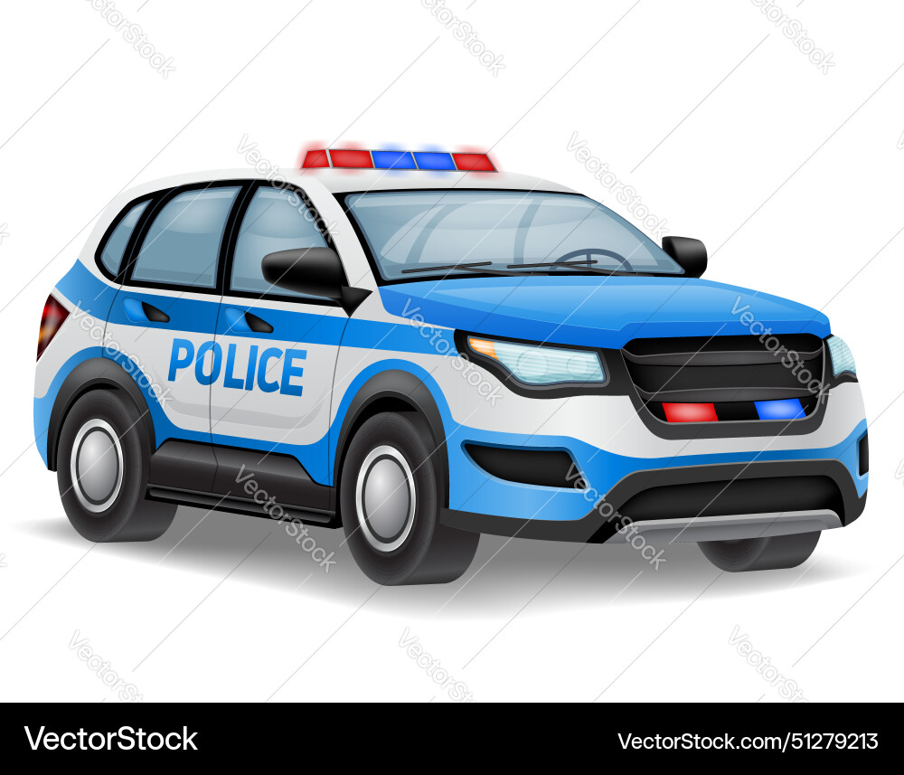 Police automobile car vehicle Royalty Free Vector Image