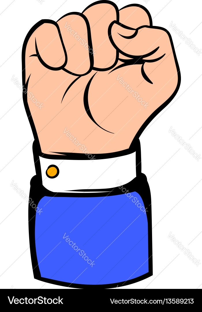 Raised fist hand gesture icon cartoon Royalty Free Vector