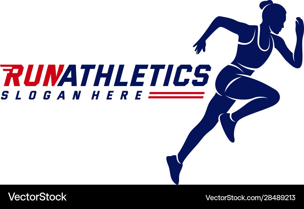 Running woman silhouette logo designs marathon Vector Image