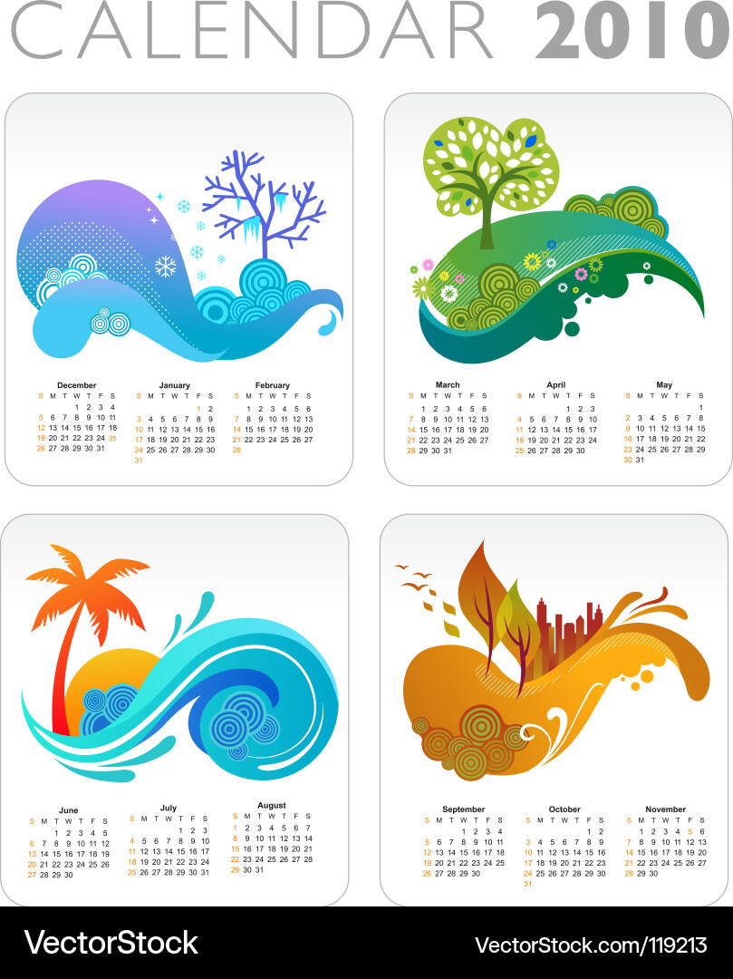 Seasonal Calendar - Nature Royalty Free Vector Image