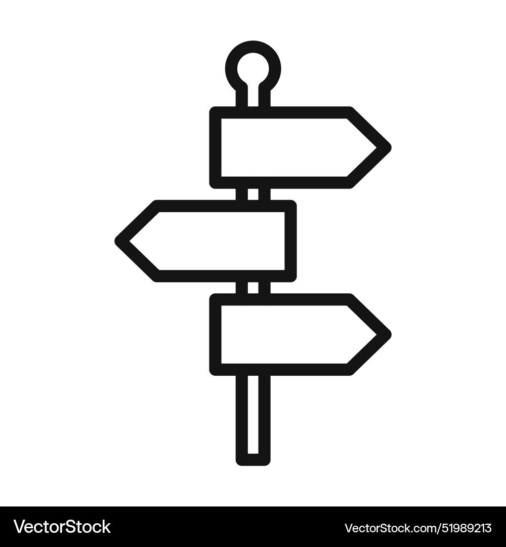 Signpost icon mark in filled style Royalty Free Vector Image