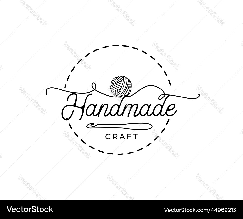 Simple handmade crafting logo design template Vector Image