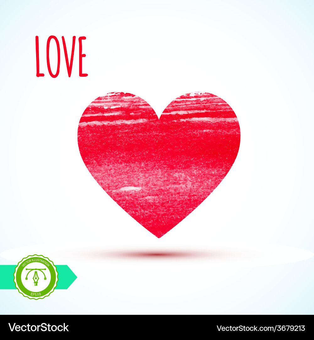 Watercolor paint heart Royalty Free Vector Image