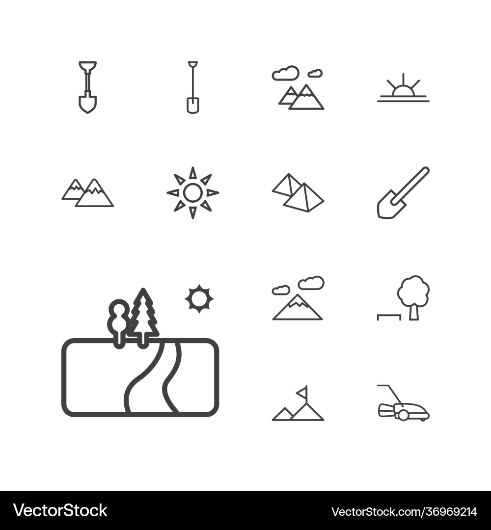 13 landscape icons Royalty Free Vector Image - VectorStock