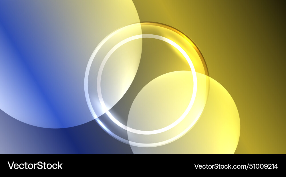 A blue and yellow background with circles Vector Image