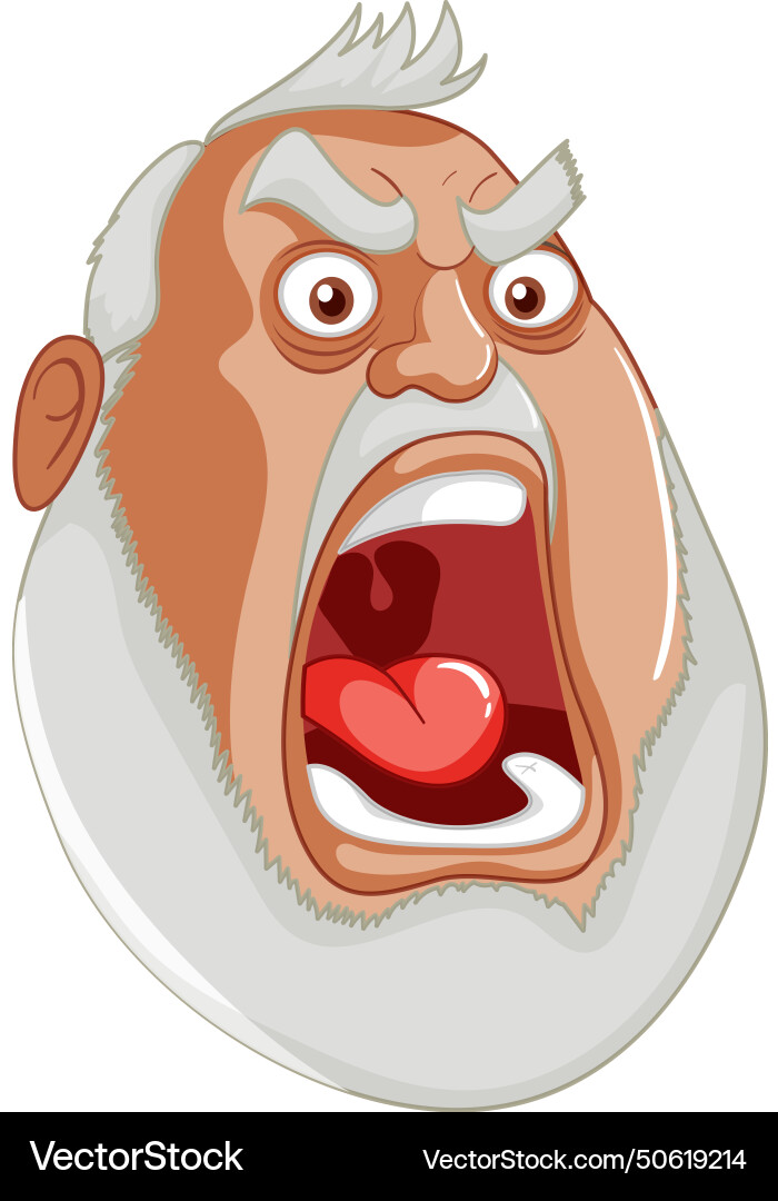 A man yelling angrily Royalty Free Vector Image