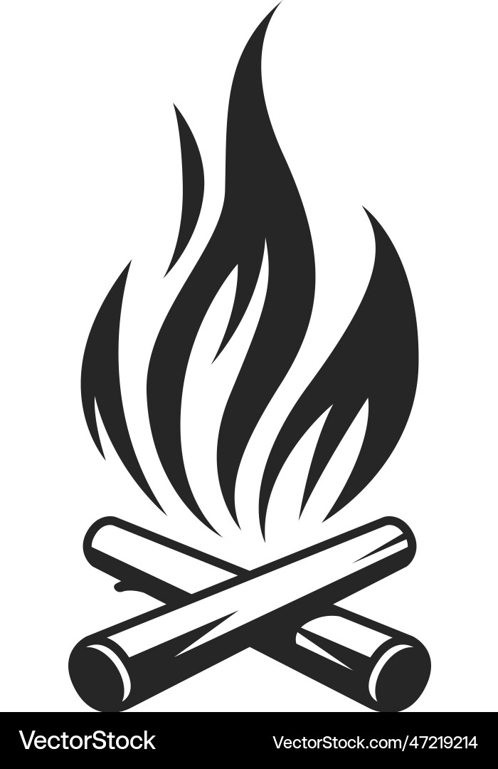 Burning Bonfire Flame Royalty Free Vector Image