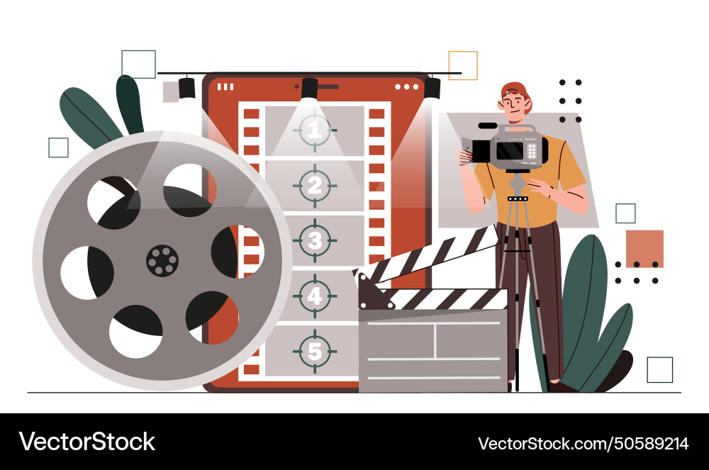 Cameraman with equipment Royalty Free Vector Image