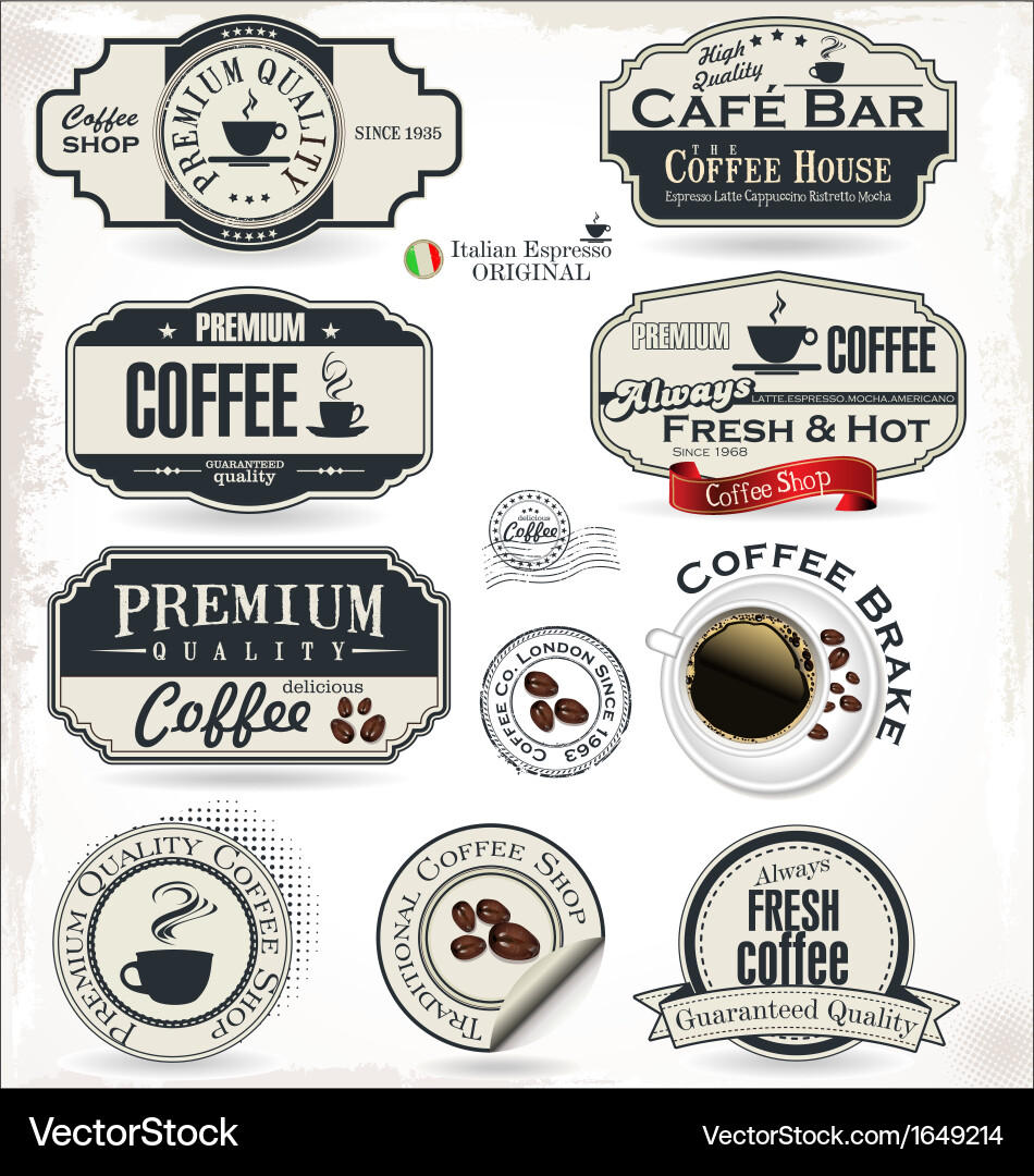 Coffee labels and badges Royalty Free Vector Image