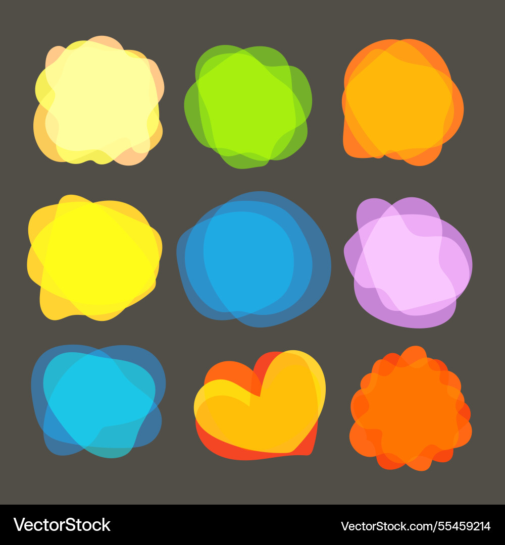 Different color blobs clip-art elements collection