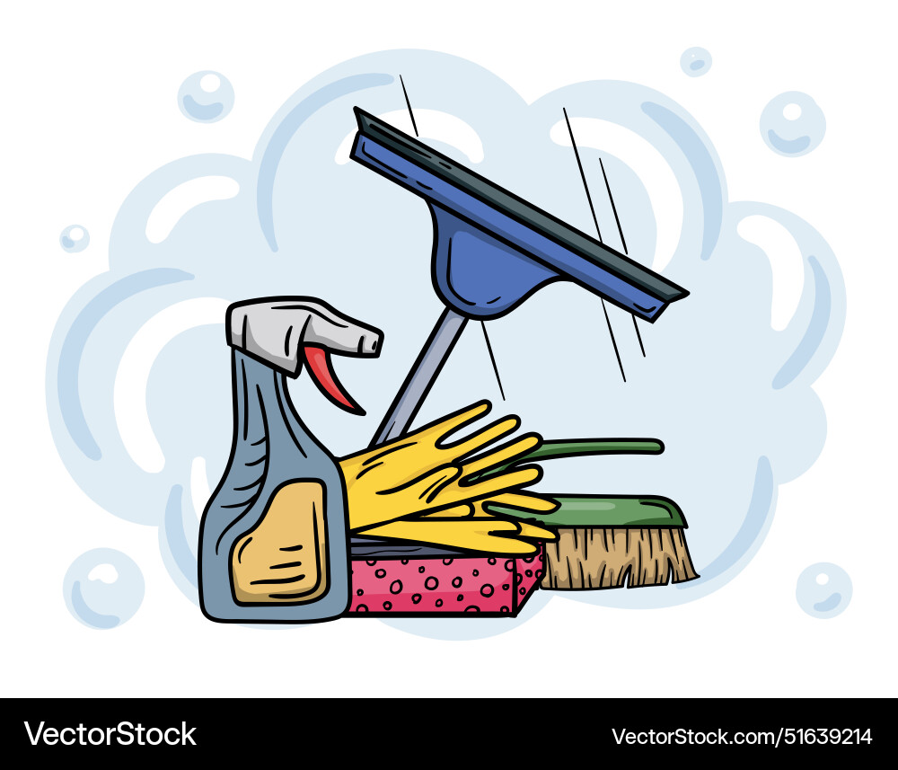 Editable of window cleaning Royalty Free Vector Image