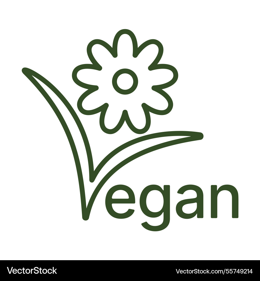 Icon representing vegan cosmetics and skin Vector Image