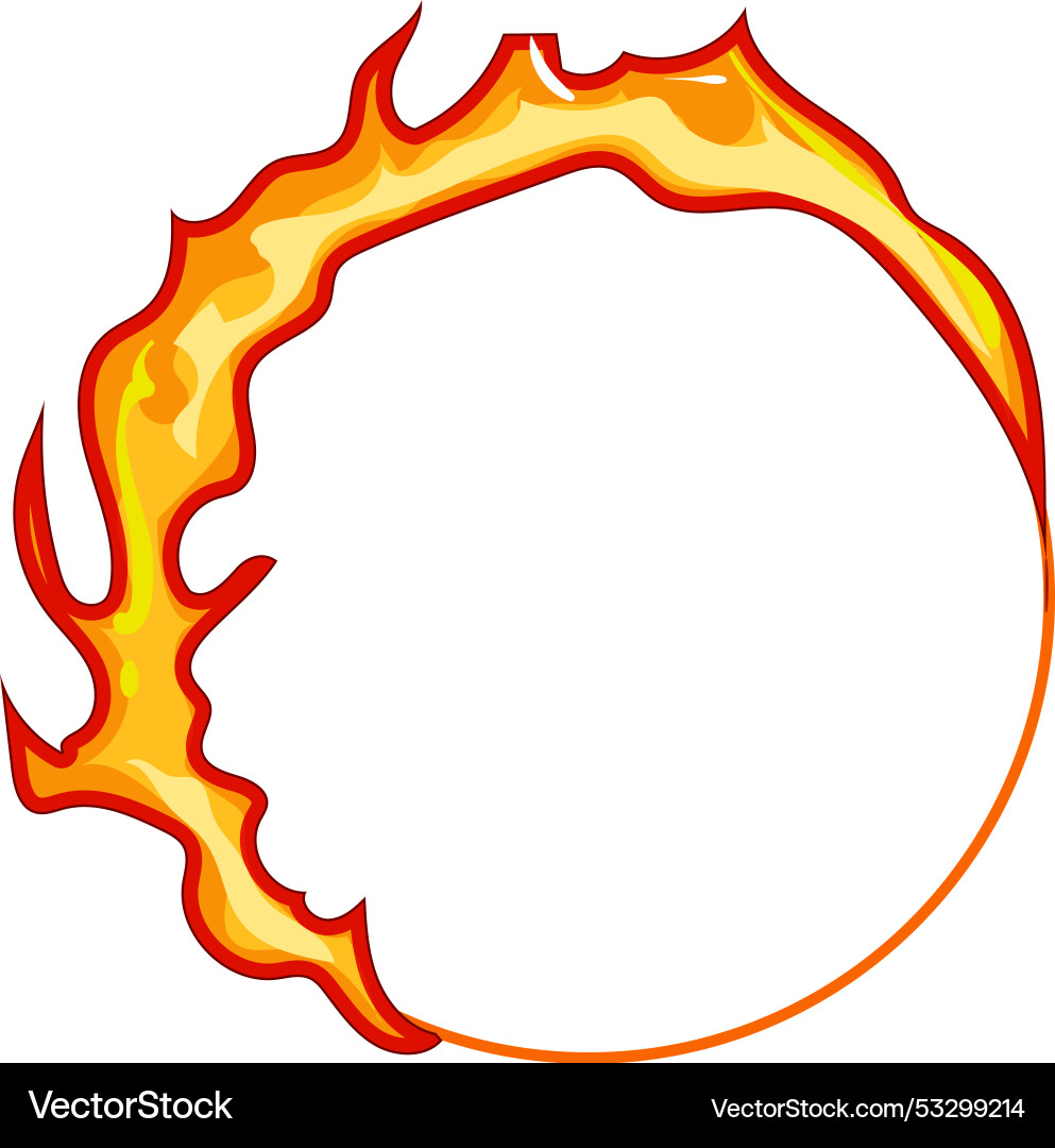 Inferno circle fire cartoon Royalty Free Vector Image