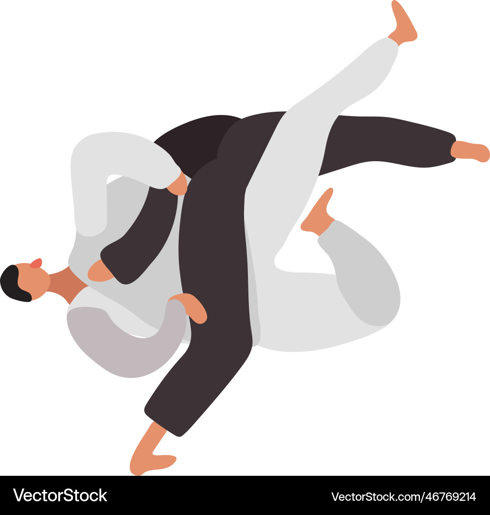 Judo flat Royalty Free Vector Image - VectorStock
