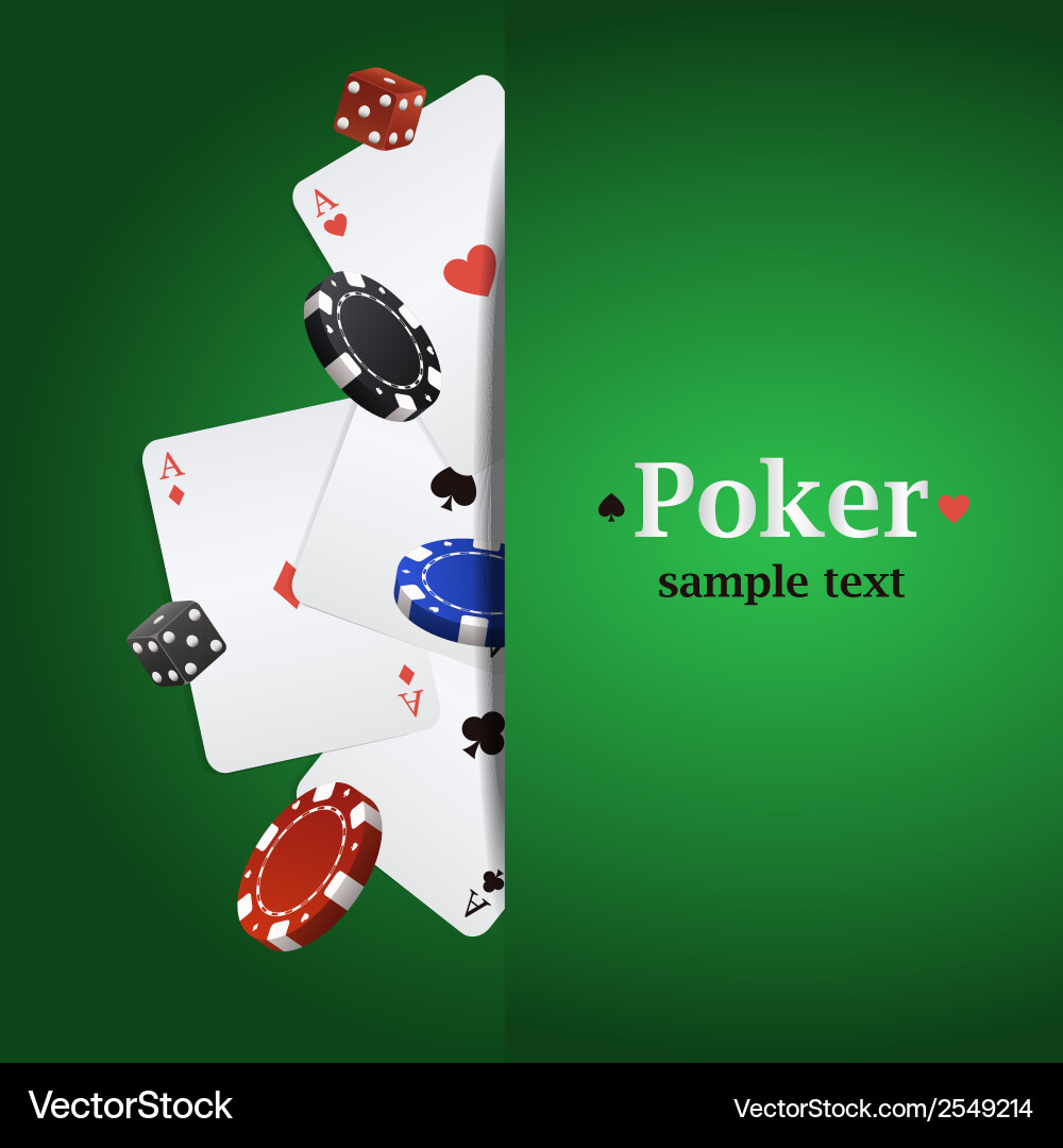 Poker background with playing cards chips Vector Image