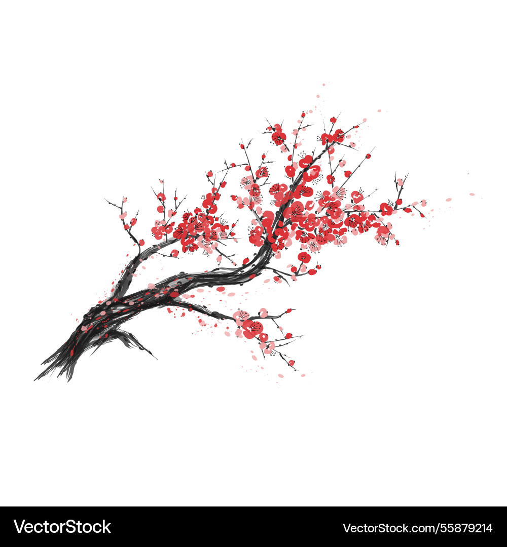 Realistic sakura blossom - japanese cherry tree Vector Image