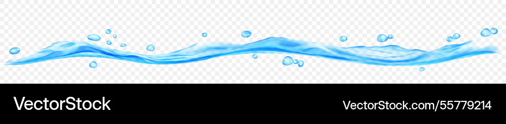 Translucent water wave with drops Royalty Free Vector Image