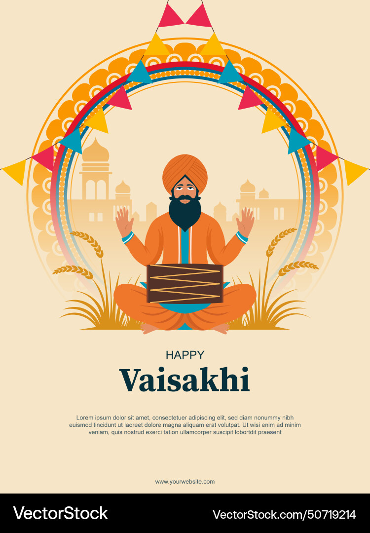 Vaisakhi background religious Royalty Free Vector Image