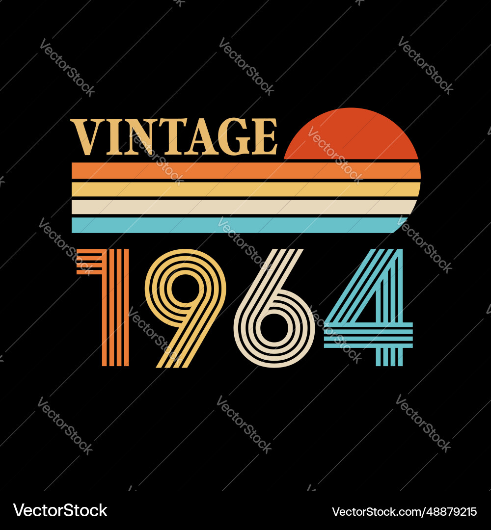 1964 vintage t shirt design Royalty Free Vector Image