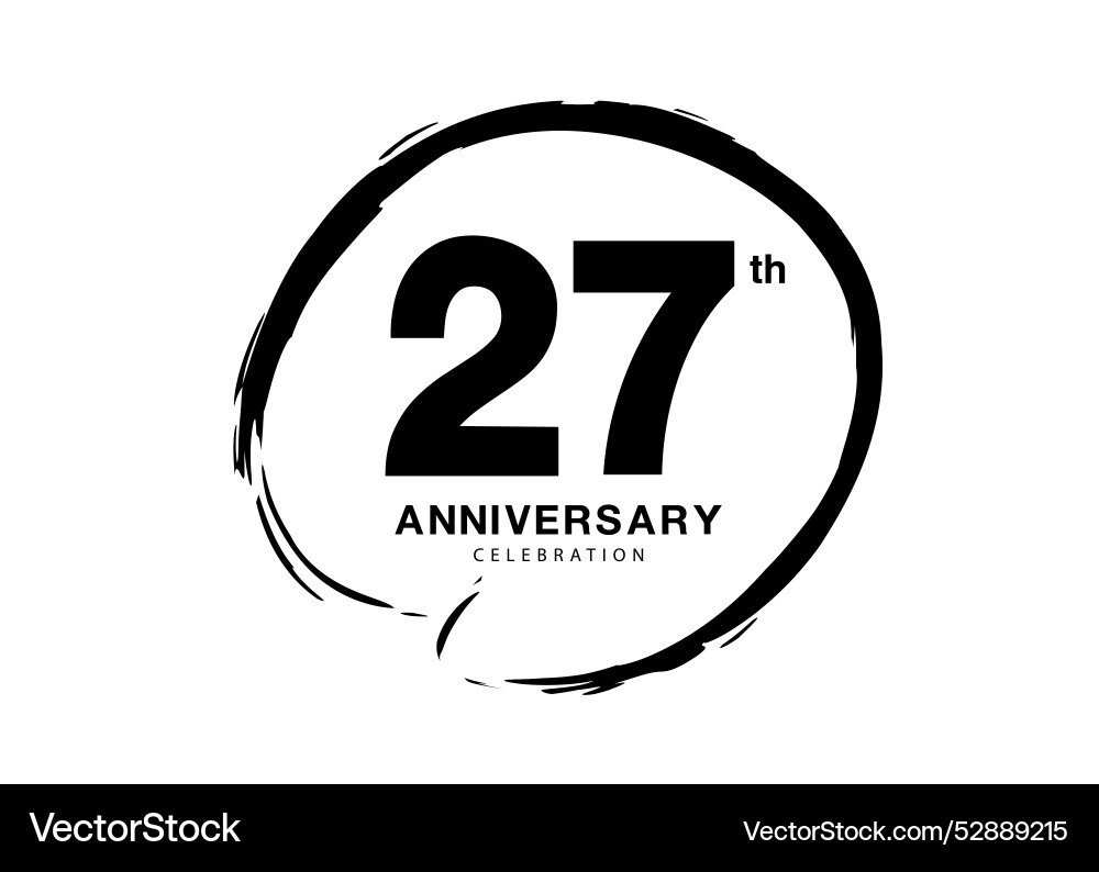27 years anniversary celebration logo Royalty Free Vector