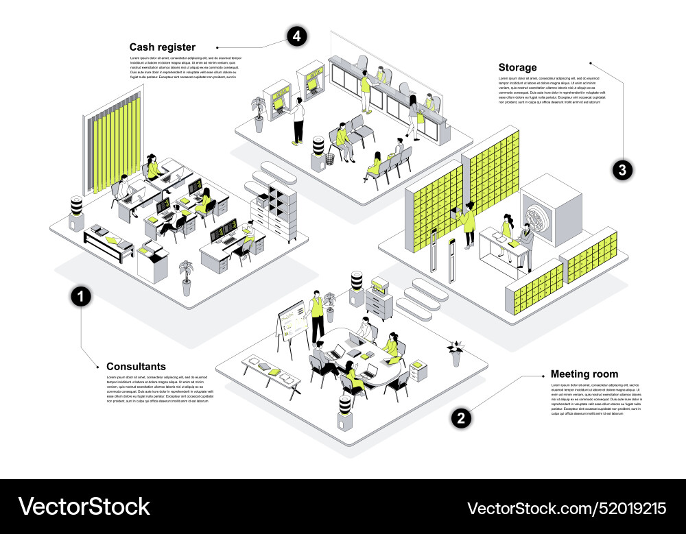 Bank Office Interior Isometric Vector Images (over 260)