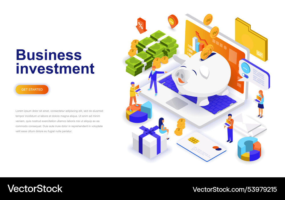 Business investment modern flat design isometric Vector Image