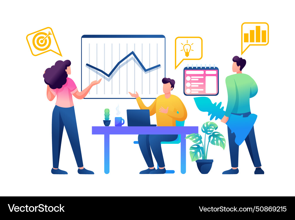 Creating and developing a business idea Royalty Free Vector