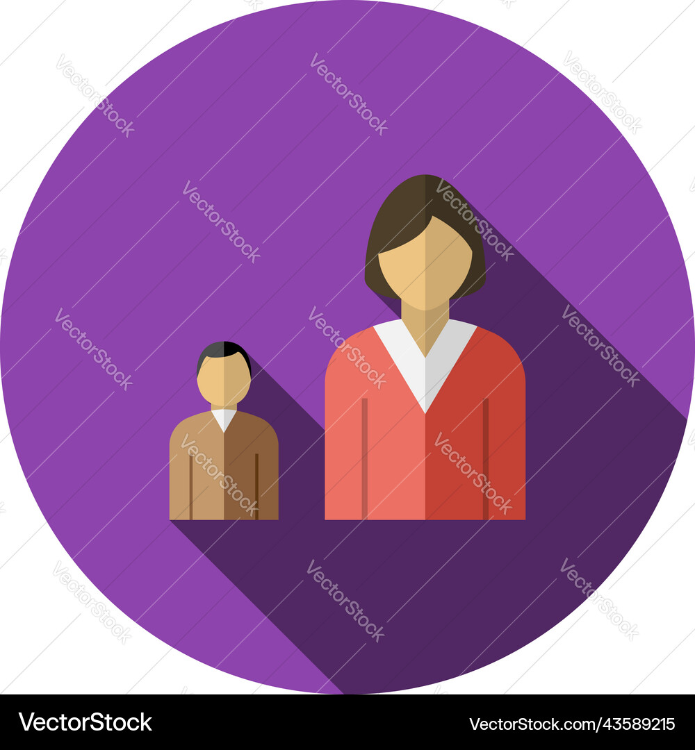 Lady boss with subordinate icon Royalty Free Vector Image
