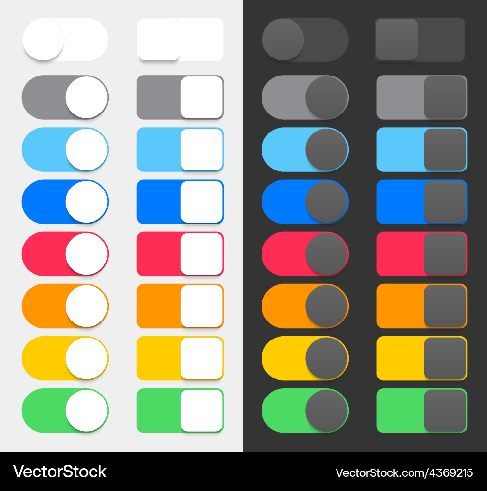 Modern Switcher Icons Royalty Free Vector Image