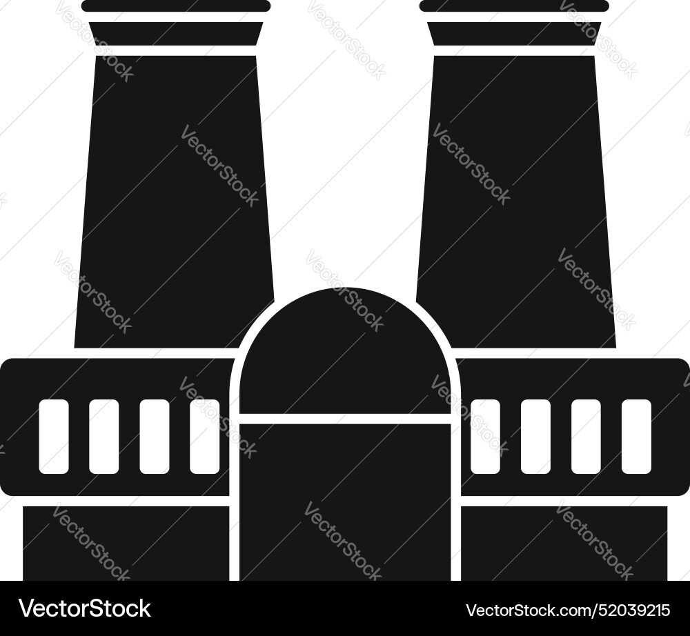 Nuclear power plant building generating Royalty Free Vector