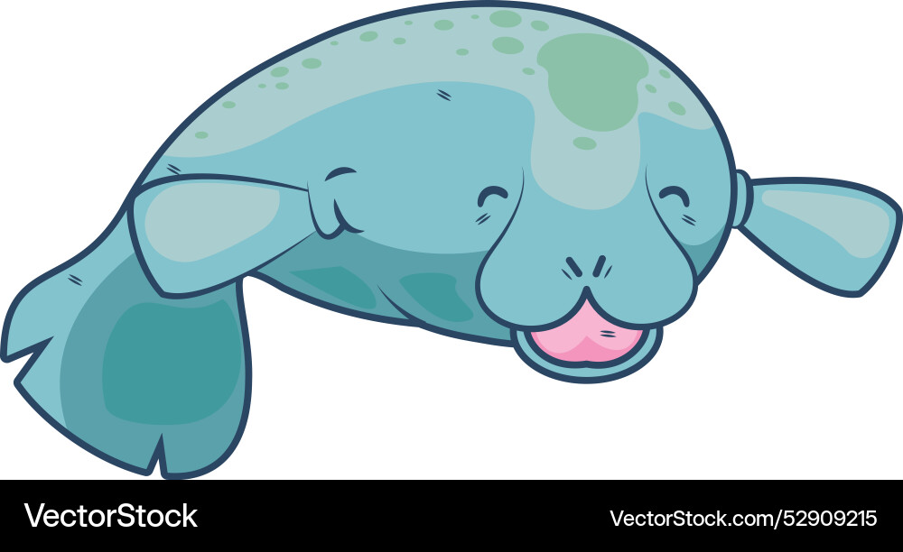 Seacow animal cartoon Royalty Free Vector Image
