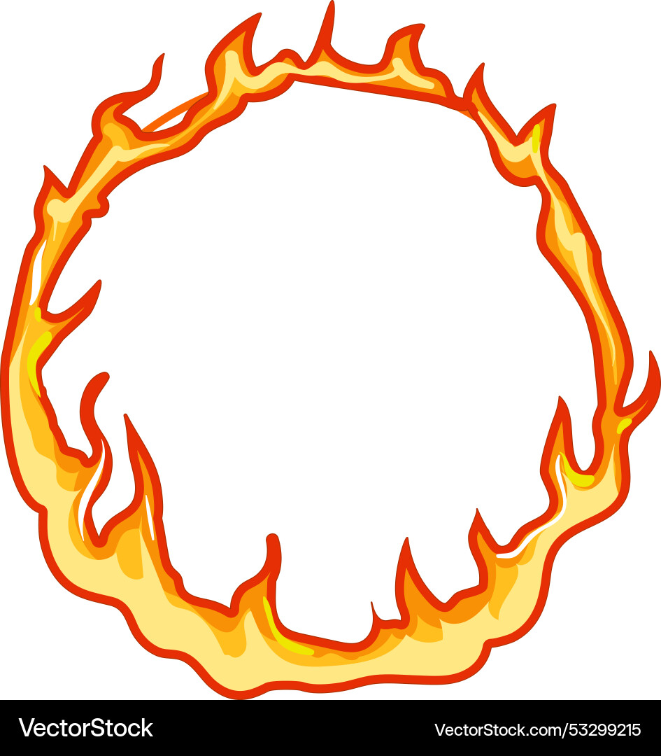 Smoke circle fire cartoon Royalty Free Vector Image