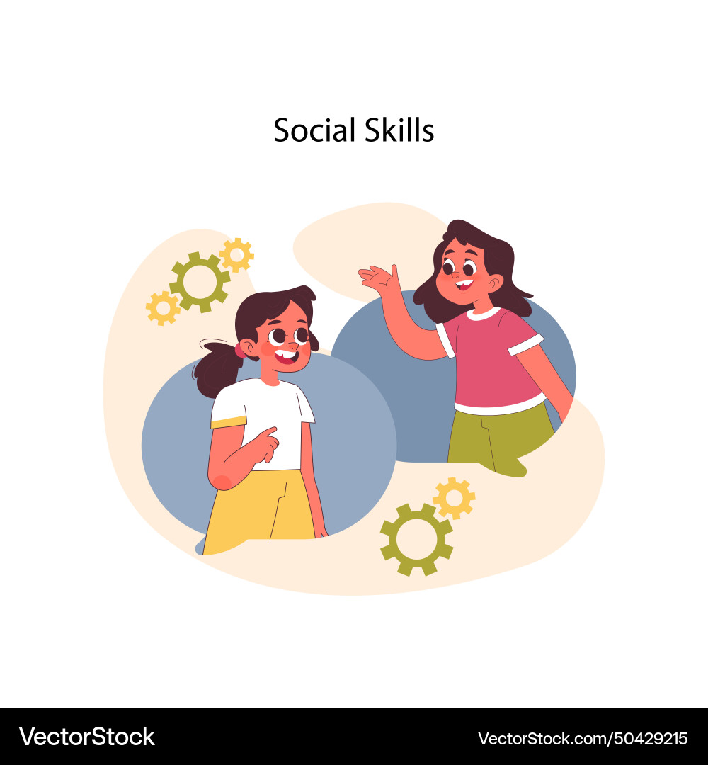 Social skills concept flat Royalty Free Vector Image