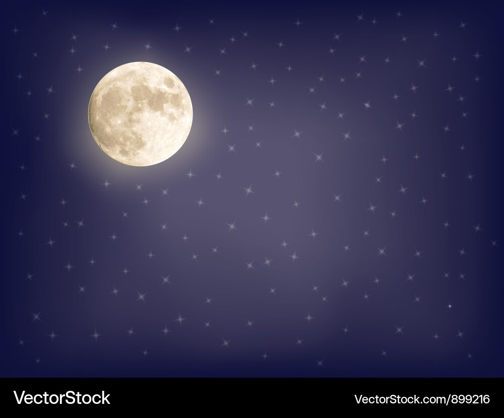 Background with full moon Royalty Free Vector Image