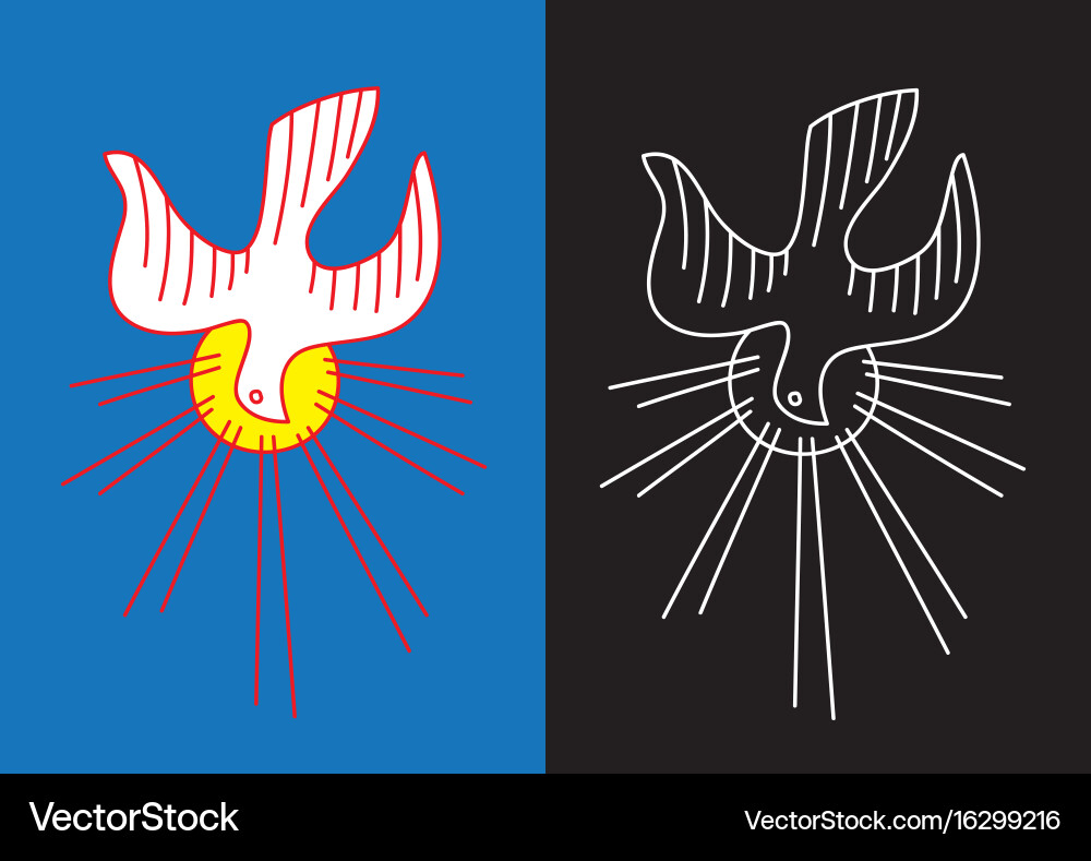 Dove holyspirit line art – Royalty-Free Vector | VectorStock